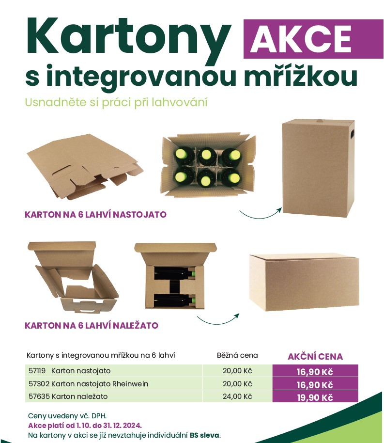 AKCE na kartony s integrovanou mřížkou | BS vinařské potřeby